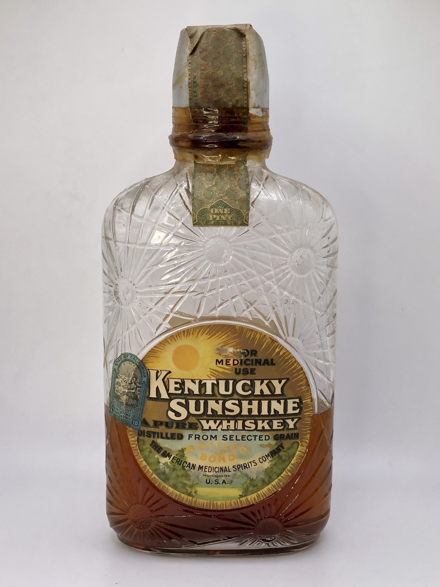 Kentucky Sunshine Whiskey Pint - Bottled in Bond: Spring 1916 / Fall ...